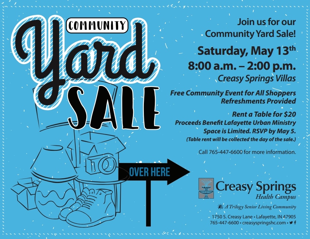 Creasy Springs “Yard Sale” to Benefit LUM - Lafayette Urban Ministry
