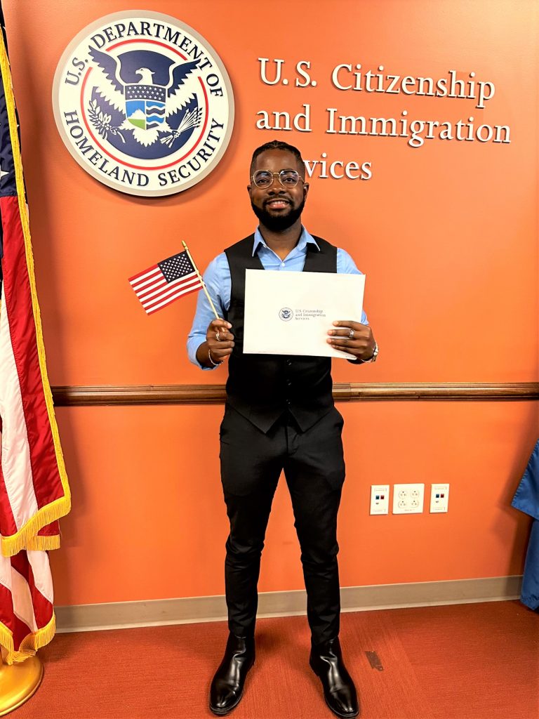 Congratulations to Jeffrey - New US Citizen - Lafayette Urban Ministry